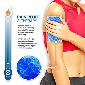 Gel Ice Packs for Injuries Reusable - (2 Packs), Hot and Cold Packs for Therapy for Swelling, Bruises, Surgery, Pain Relief, Ice Pack for Shoulder, Knee, Back, Ankle, Neck, Hip, Wisdom Tooth
