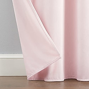 Eclipse Aurelia Velvet Room Darkening Grommet Noise Reduction Window Curtains (2 Panels), 52 in x 63 in, Blush