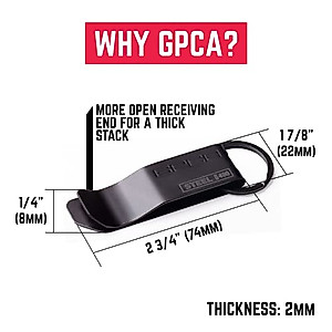 GPCA - GP Money Clip, Belt Key Holder, Heavy-Duty Keychain Clip for Outdoor and Daily Use, Handy 7 Slot Wrangler Grill Pattern, Stainless Steel, Gift for Jeep Enthusiast Dad - Jet Black