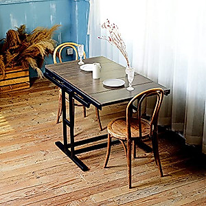 Brefhome Convertible 2 in 1 Shelf to Table,Bookshelf Desk & Dining Table for Small Spaces,Multipurpose Storage Shelf Display Rack,Kitchen & Dining Room