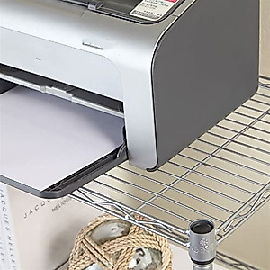 Ochine 3 Shelf Storage Shelves Wire Shelving Unit Organizer Rack Steel Pantry Closet Shelving Heavy Duty Adjustable Height Black Metal Shelves for Kitchen Bathroom Laundry Garage (3 Tier)