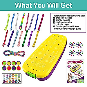 Friendship Bracelet Making Kit Toys, Ages 7 8 9 10 11 12 Year Old Girls Gifts Ideas, Birthday Present for Teen Girl, Arts and Crafts String Maker Tool, Bracelet DIY, Kids Travel Activity Set