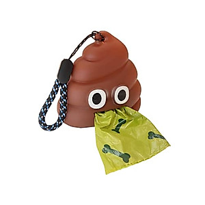LZSOMPK Cute Dog Poop Bag Holder for Leash Durable Dog Poop Bag Dispenser for Dog Waste Bags Includes 1 Roll 15 Bags
