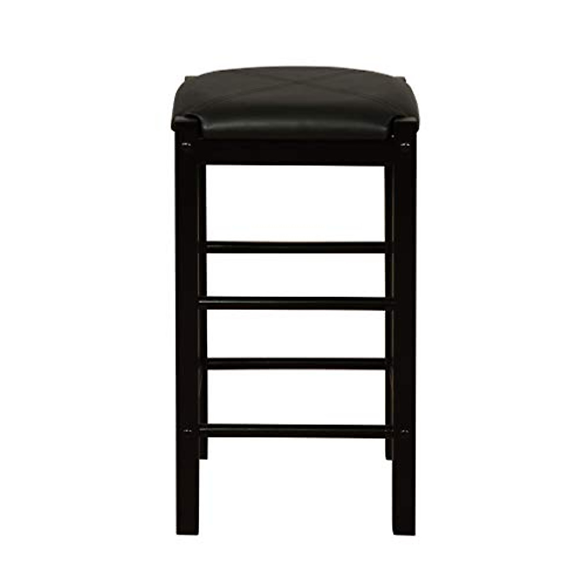 Space Saving Design, Black Finish, Faux Leather Seats, 36 Inch Counter Height Table