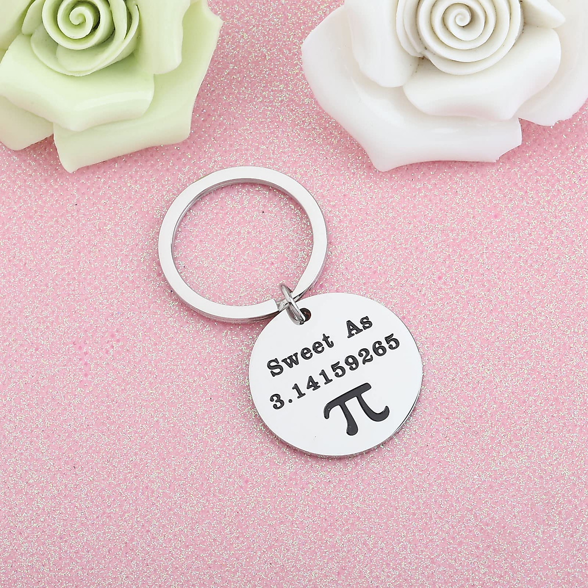 FEELMEM Mathematical Pi Symbol Jewelry Sweet As 3.1415 Keychain Pi Day Math Lover Gift Back to School Gift Math Teacher Gift (Sweet As-ky)