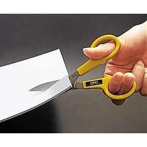 OLFA 5" Serrated Edge Stainless Steel Scissors (SCS-1) - 5 Inch Multi-Purpose Heavy Duty Scissors w/ Sharp Blades & Comfort Grip for Home, Office, Fabric, Sewing, Kitchen, Industrial Materials