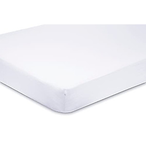 aden + anais Essentials Classic Crib Sheet, 100% Cotton Muslin, Super Soft, Breathable, Tailored Snug Fit, Solid White