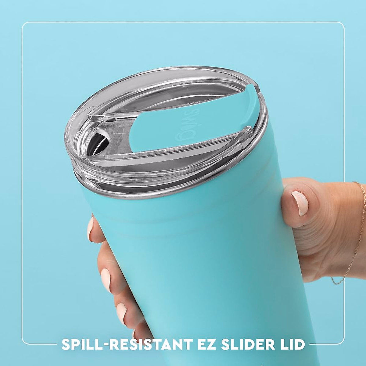 Swig Life 24oz Party Cup, Stackable Insulated Travel Coffee Tumbler with EZ Slider Lid, Cup Holder Friendly Travel Thermos, Stainless Steel 24 oz Tumbler, Reusable Coffee Mug (Coral)