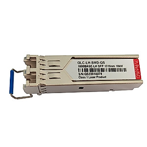 QSFPNESE 1.25G SFP 1000BASE-LX Transceiver, 1310nm SMF Module, up to 10KM/20KM, Compatible with Cisco GLC-LH-SMD, Meraki, D-Link, Supermicro, Fortinet, Ubiquiti, Netgear, Mikrotik