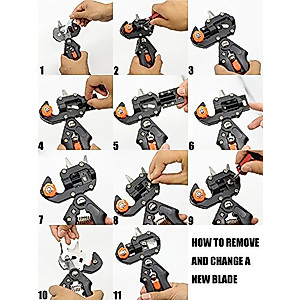 Garden Grafting Tool Set - Professional Pruning Shears Cutting Tool for Plant Branch Vine Fruit Trees, Included 3 Replacement Blades, Grafting Tape and English Manual