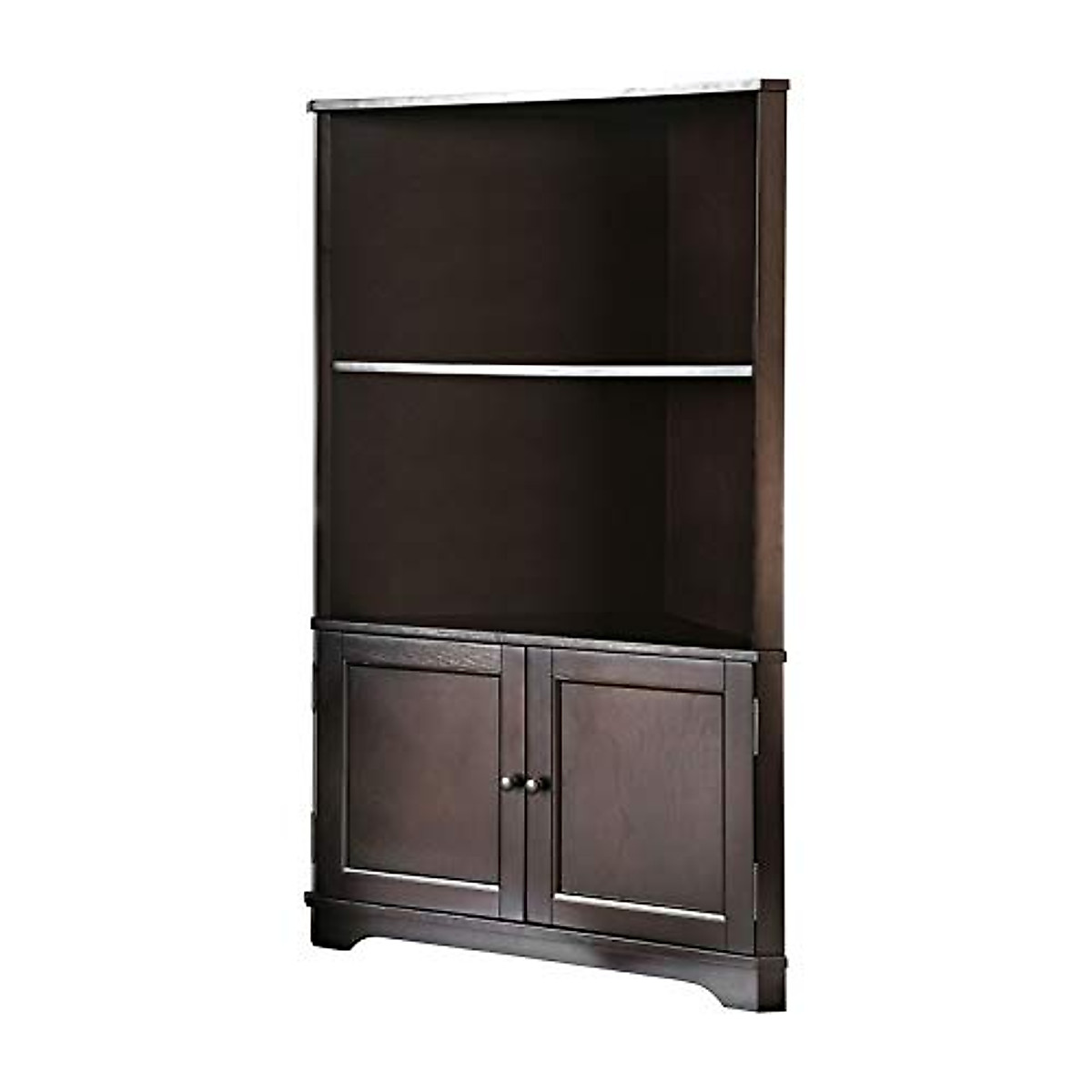 Furniture of America Cassidy Wood Multi-Storage Corner Bookshelf in Espresso