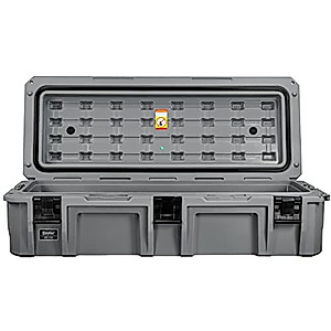 SR-110 Crossover Overland Cargo Case, Equipment Hard Case, Roto Molded, Stackable with Pad-Lock Hasp, Strap Mountable, TSA Standard, IPX4 Rated (Gray)