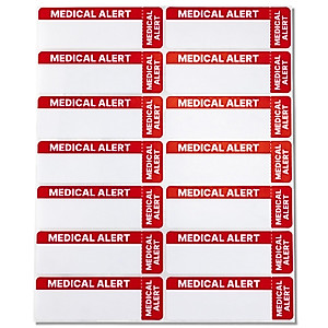300 Labels, Red, Medical Alert Stickers for Folder File Charts - MAP6270 Blank Labels (3 x 1 Inch) Emergency Rooms/Veterinarians/Medical Recorders