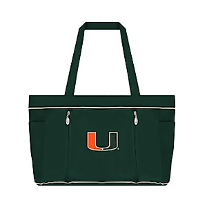 Creative Knitwear Diaper Tote Bag, Large Multi-Purpose Bag with Changing Pad, Miami Hurricanes Logo, Hunter