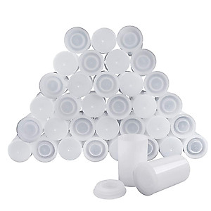 35mm Film Canisters with Caps (35 Pack) Plastic White Empty Film Canister Case Bulk with Lids Storage Reel Containers for Storing Film, Small Accessories, Beads