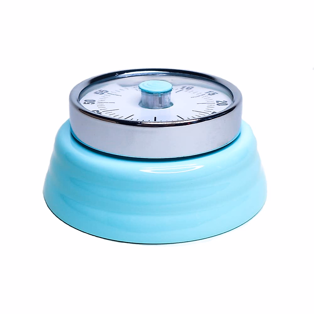 No Battery Required Stainless Steel with Magnet Countdown Student Time Manager Loud Alarm Kitchen Mechanical Baking Reminder Timer (Green)