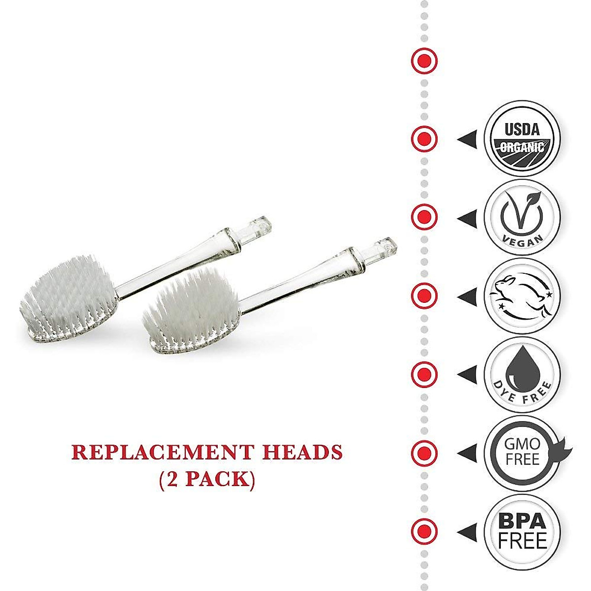 RADIUS Medium Floss Brush Replacement Head, 2 CT