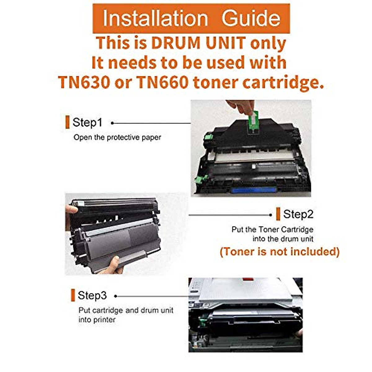 XZMHX DR630 DR-630 Replacement Drum Unit (Not Toner) Compatible for Brother MFC-L2700DW MFC-L2720DW MFC-L2740DW HL-L2300D HL-L2340DW HL-L2380DW DCP-L2540DW Printer (1P Drum Unit ONLY)