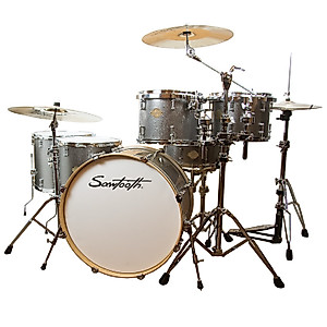 Sawtooth Command Series 6-Piece Shell Pack with 24" Bass Drum, Silver Sparkle, (ST-COM-6PC-24-SSPK)