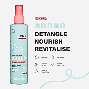 Imbue Leave-In Conditioning Spray for Curly Hair, 6.7 fl oz, Coconut Oil - Frizz Control, Leave in Conditioner for Dry, Damaged Curls, Curly Girl Compliant, Vegan