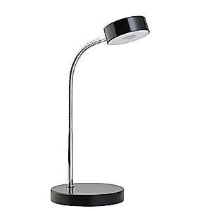 Globe Electric 12643 Energy Star Integrated LED Desk Lamp, Matte Black, Chrome Gooseneck, 5 Watts, 250 Lumens