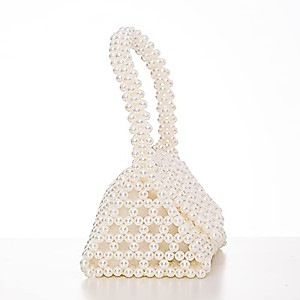 Grandxii Pearl Bag Clutch purse Handbag Bucket Bag Wedding Party Evening Party Bag For Women With Pearl