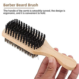 DOITOOL Men Set 1 Set Men Beard Brush Bristles Mustache Brush Grooming Comb Facial Hair Grooming Tools with Wood Handle for Growth Styling Shine Softness Size S Stocking Stuffer Gifts