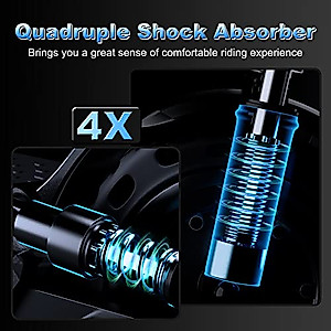 Aovowheel ES7 Electric Scooter - Upgrade Dual Suspension, Up to 20 Miles Long-Range, 19 Mph Top Speed, Portable Folding Commuting Scooter for Adults, Double Braking System and App