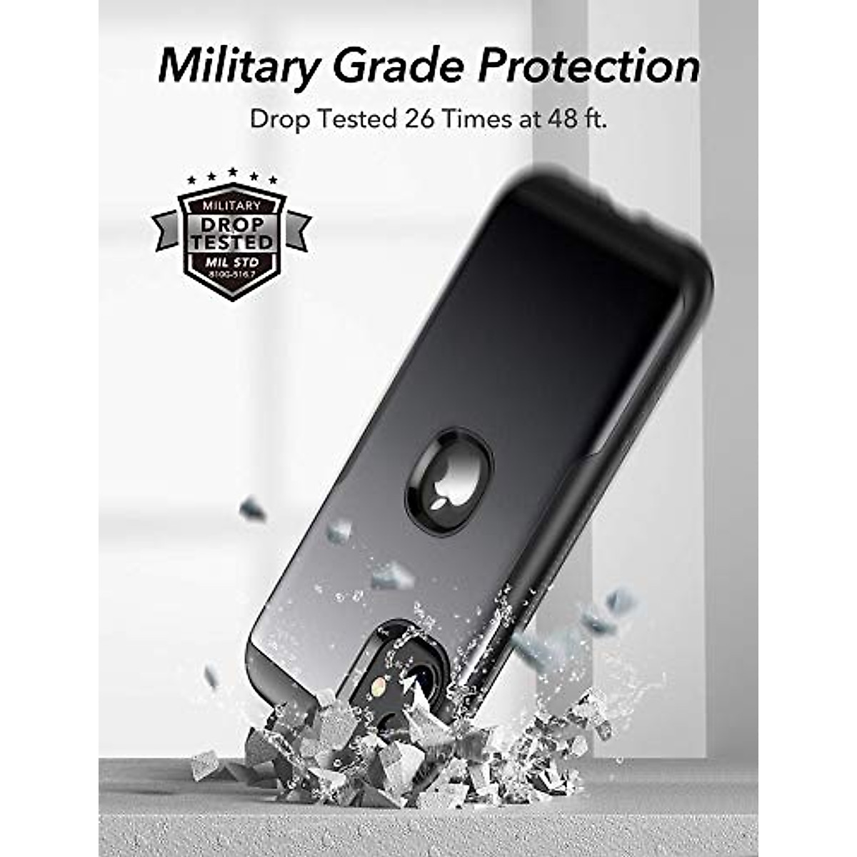 YOUMAKER Metallic Designed for iPhone 11 Case, Full Body Rugged with Built-in Screen Protector Heavy Duty Protection Slim Fit Shockproof Cover for iPhone 11 Case 6.1 Inch-Black