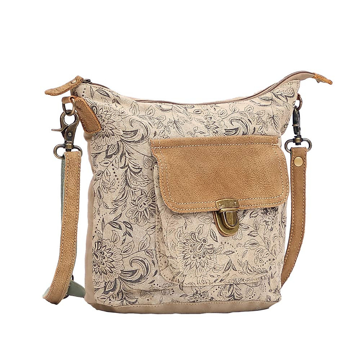 Myra Bag Doyen Upcycled Canvas & Leather Shoulder Bag S-1524
