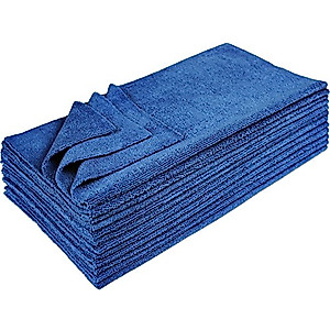 Eurow Microfiber Ultrasonic Cut Cleaning and Drying Towels, 300 GSM, 16 by 16 Inches, 12-Pack