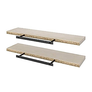 Bestar Universel 12W Set of 48W x 12D Floating Shelves in Natural Yellow Birch
