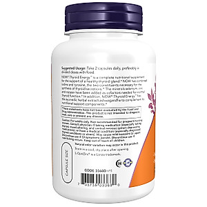 NOW Supplements, Thyroid Energy™, Iodine and Tyrosine plus Selenium, Zinc and Copper, 90 Veg Capsules