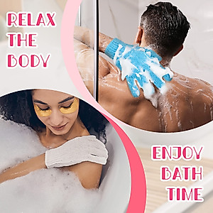 Tegeme 100 Pcs Exfoliating Gloves Double Sided Exfoliating Bath Gloves Nylon Colorful Shower Gloves for Men Women Beauty Spa Massage Shower Deep Clean Body Skin Scrubber Bathing Accessories,13 Colors