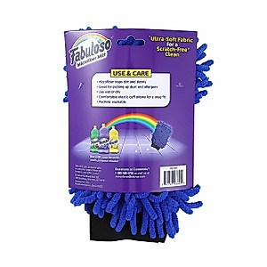 Fabuloso Microfiber Cleaning Mitt, Blue, One Size Fits All | Lint-Free, Scratch-Free Cleaning Glove for Surfaces and Furniture | Microfiber Dustless Hand Cloth for Bold and Bright Cleaning Experience