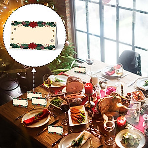 Christmas Table Place Cards, Xmas Seating Place Cards for Tables, Holiday Party Tent Cards, Food Tent Labels for Christmas Party, Scored for Easy Folding, 25 Pack(03)