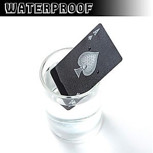 BETTERLINE 2 Poker Decks Playing Cards Patterned Design Black and Gold Foil - Durable and Flexible Waterproof Plastic Coated Cards