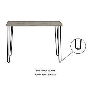 Lavish Home Computer Home Office-Small Desk With Hairpin Legs for Modern, Industrial-Style Decor, (L) 39.25” x (W) 19.5” x (H) 27”, Gray