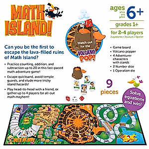 Learning Resources Math Island Addition & Subtraction Game, Elementary Math, Teaching Toys, Children’s Math Games, Educational Indoor Games, 8 Pieces, Age 6+ Gifts for Kids