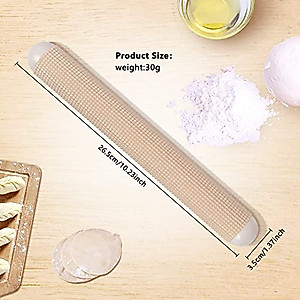 WWW Plastic Rolling Pin, Food Grade Plastic Pizza Dough Roller, Non-Stick Time-Saving Rolling Pin for Bread Cookie Pastry Dough (7.95 x 1.05 x 1.05 inches),Beige
