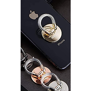 AirFly Phone Finger Ring Holder, 4 in 1, Universal Metal Phone Ring, Table Stand Kickstand, Car Vent Mount, Finger Grip Compatible All Smartphones, Black Matte