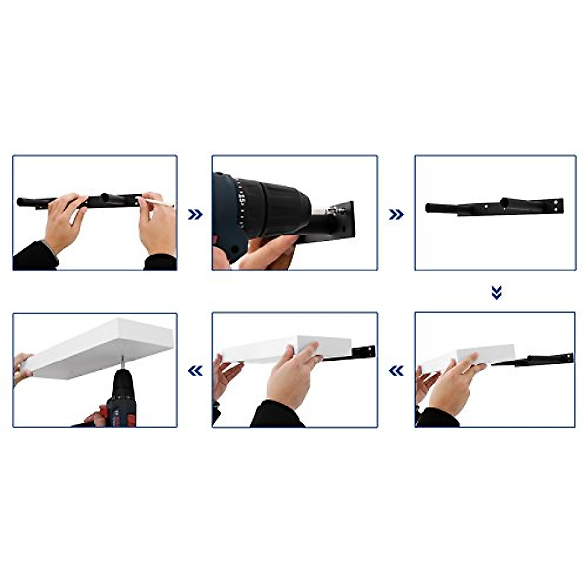 SONGMICS Floating Shelf, Wall Shelf 15.7 Inches, with Metal Bracket for Easy Installation, Display Trinkets, Picture Frames, Potted Plants, in The Living Room, Entryway, Bedroom, White ULWS14WT