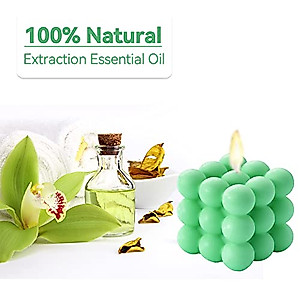 Aokala Scented Bubble Cube Candles, Candles for Home Decor Scented, 5.4 oz Soy Wax Aromatherapy Candle, Aesthetic Room Decor Cute Danish Pastel Large Decorative Shaped Candles Gifts - Freesia(White)