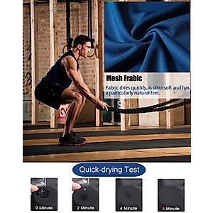 TELALEO 5 Pack Men's Workout Tank Tops Sleeveless Mesh Muscle Gym Shirt Quick Dry Black/Gray/Charcoal/Navy/Blue M