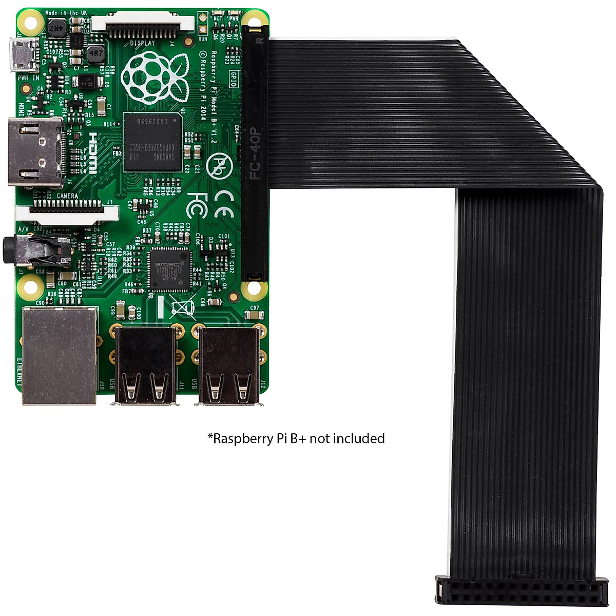 Adafruit 1986 Downgrade GPIO Ribbon Cable for Raspberry Pi Model B+ 40p to 26p