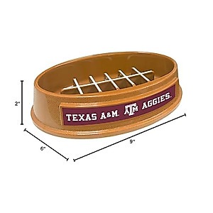 NCAA Super-Bowl - Texas A&M Slow Feeder Dog Bowl. Football Design Slow Feeding Cat Bowl for Healthy Digestion. Non-Slip Pet Bowl for Large & Small Dogs & Cats