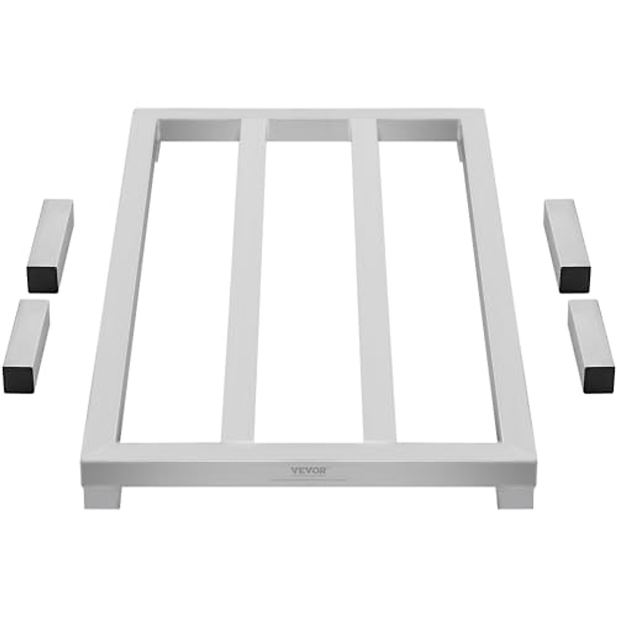 VEVOR Aluminum Dunnage Rack, 36” x 20” Commercial Food Floor Rack, 8” Off The Floor, 1800 lbs Capacity All-Welded Aluminum Storage Rack, for Storage in Restaurants, Kitchens, Garages and Vehicles