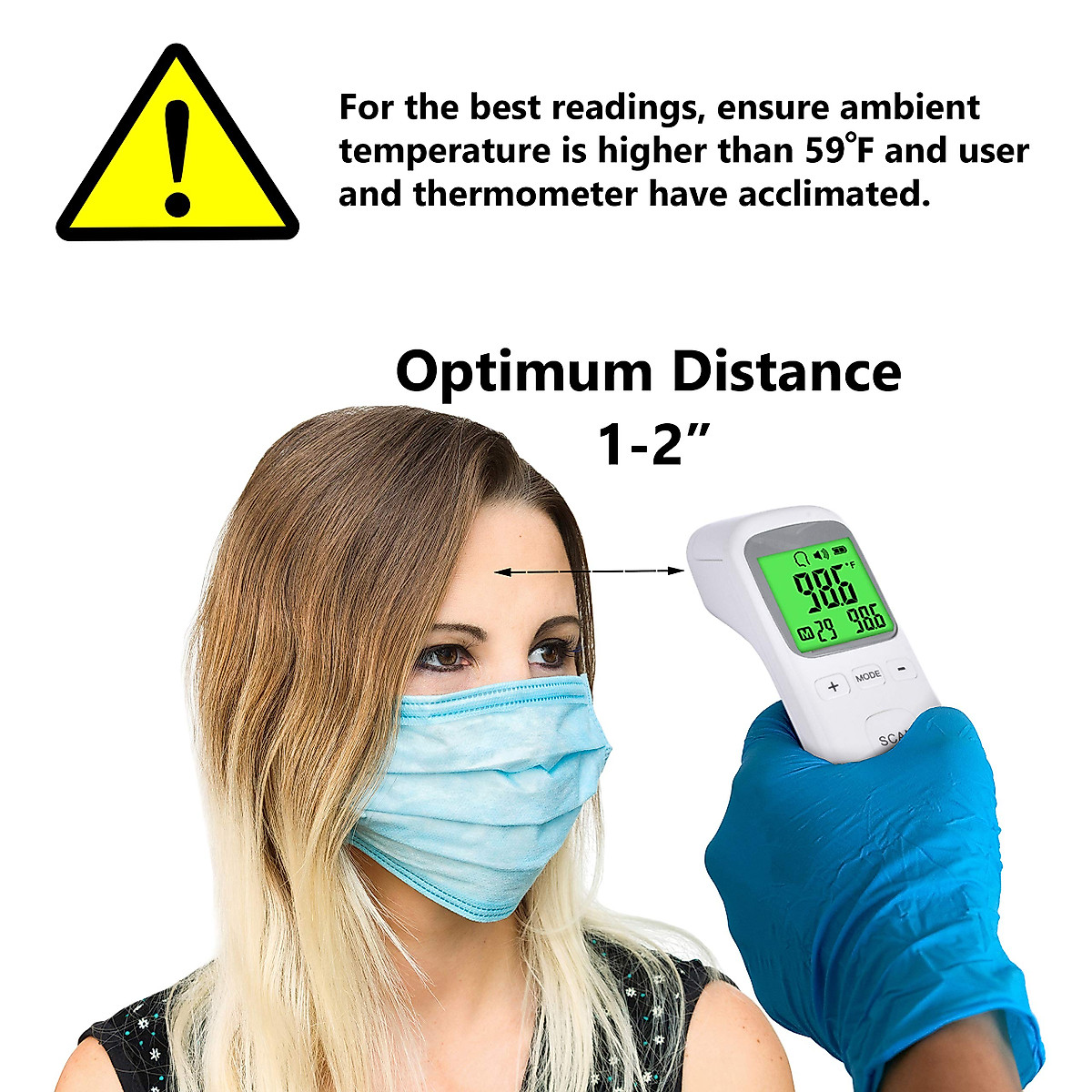 SANSHIELD Non-Contact Forehead Thermometer - Infrared Digital Thermometer for Adults Kids Elderly, Touchless Temperature Scanner for Fever with Body and Object Modes (Batteries NOT Included)