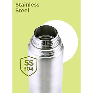 Milton Thermosteel Flip Lid Flask 1000, Double Walled Vacuum Insulated 1000 ml | 34 oz | 1 qt. | 24 Hours Hot and Cold Water Bottle with Cover, 18/8 Stainless Steel, BPA Free, Leak-Proof | Silver