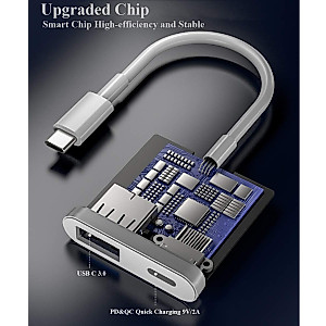 USB C OTG Adapter with Power, 2 in 1 USB C to USB Female with 60W PD Charging Adapter Compatible with iPhone 15/15Pro, iPad Pro, Galaxy S24/S23/S22/S21, Pixel 8/7/6, Google Chromecast with Google TV